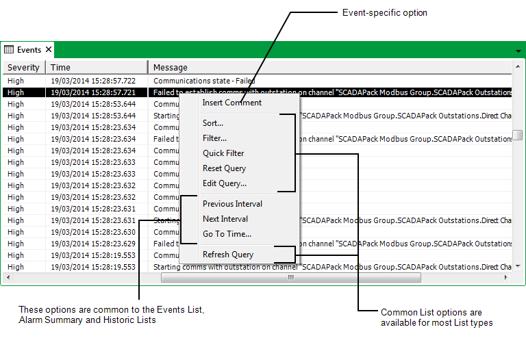 Lists Guide Display And Use A List S Context Sensitive Menu Display And Use Lists